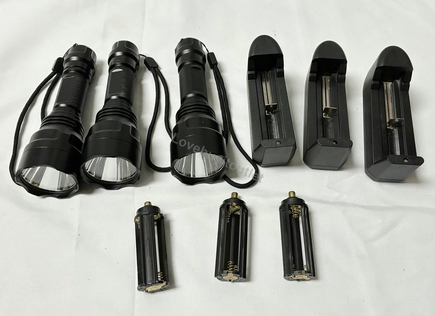 3 Pack High Bright 3.7V CREE Rechargeable CREE Q5 LED 5 Mode Flashlight ...