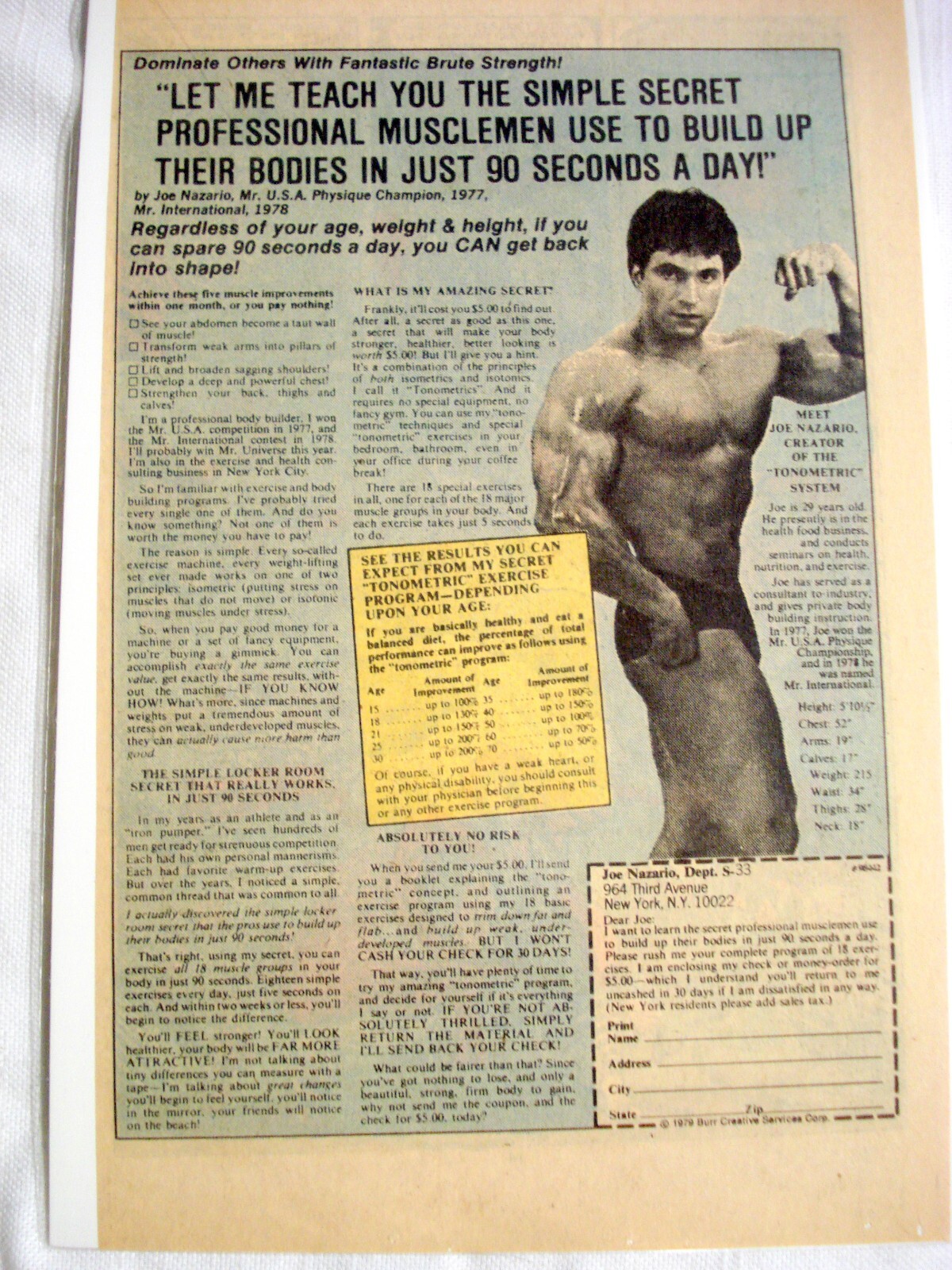 1979 Bodybuilding Ad Joe Nazario Mr. U.S.A. Physique | eBay