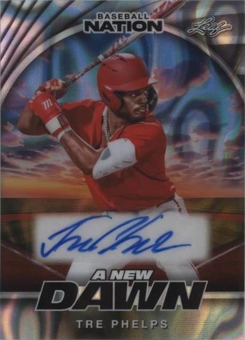 2025 Leaf Baseball Nation - New Dawn Autographs Tre Phelps #NA-TP1 ...