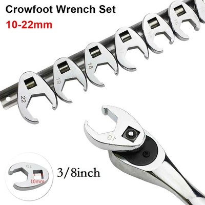 10Pcs/Set Metric Foot Crowfoot Wrenches Horn Wrench Head Hand Tool ...