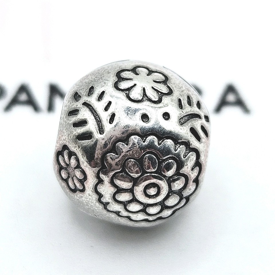 Original Pandora Charm Clip "Midnight Bloom Rhodiniert" 791009 Silber ...