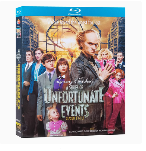 A Series of Unfortunate Events Season 1-3 BD Movie TV Film 4-Disc All ...