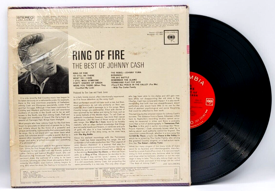 JOHNNY CASH - RING OF FIRE THE BEST OF JOHNNY CASH - COUNTRY POP LP *IN ...