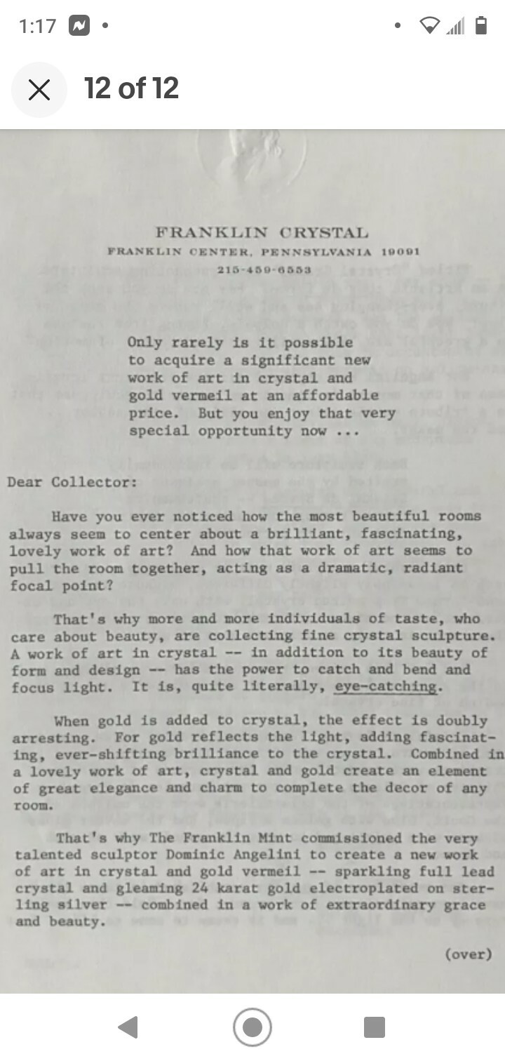 Crystal Grace (Dolphin) by Dominic Angelini, 1981 Cristal de Sevres ...