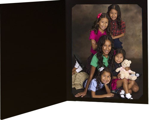 Black Slit-Corner Cardboard Photo Folder - Holds a 4x6 or 5x7 Photo ...