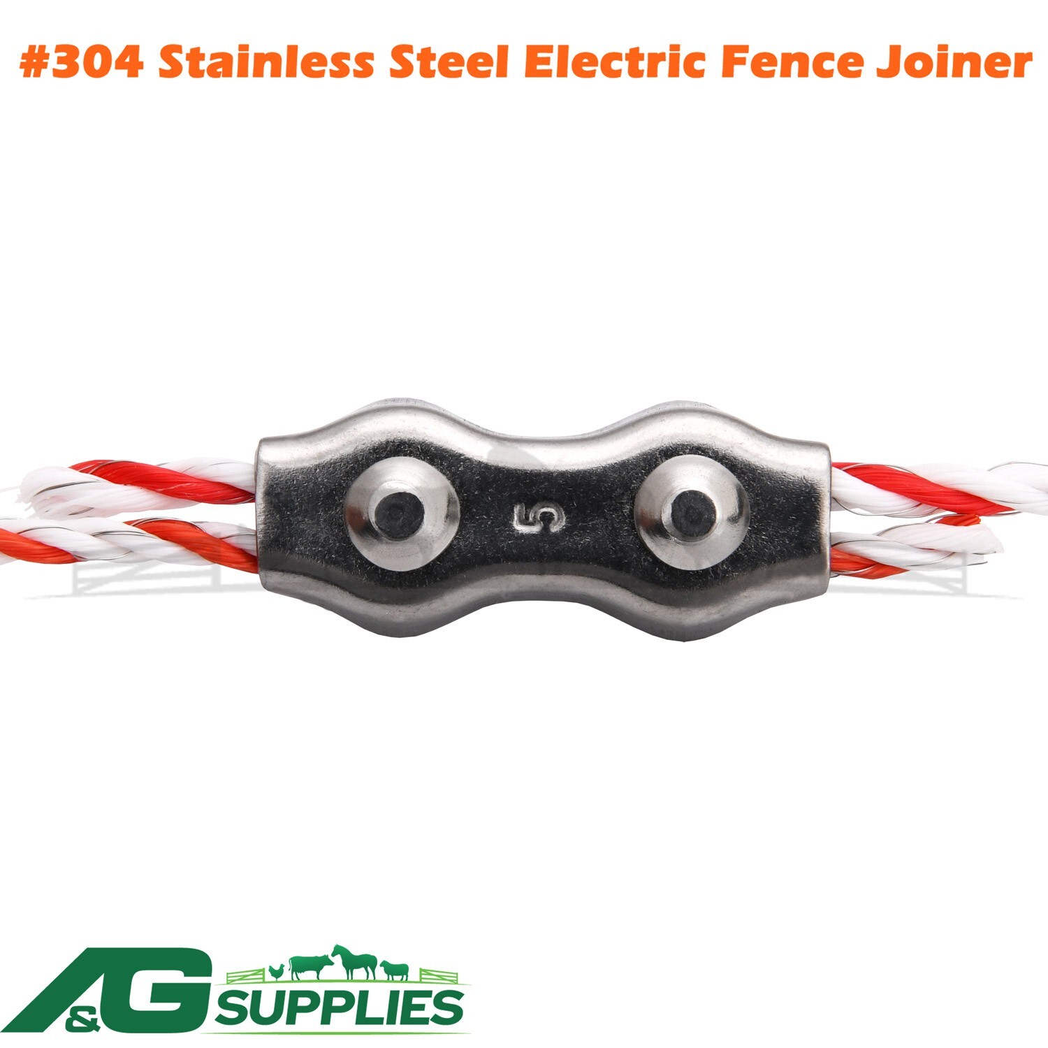 10X Stainless Steel Electric Fence Poly Wire Joiner Fencing Rope Cord ...