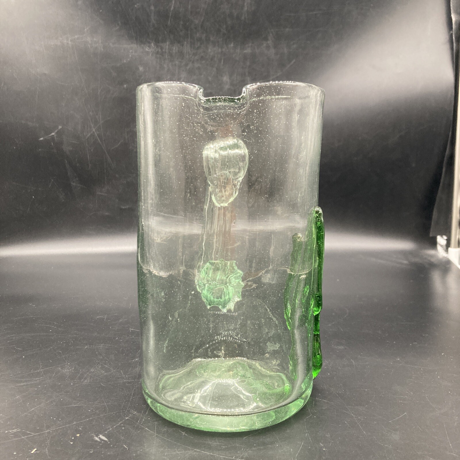 VTG Hand blown Mexico Sanguaro Cactus pitcher recycled art glass ...