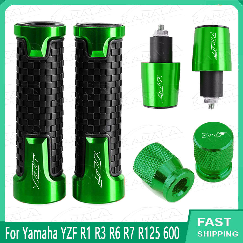 3PCS For Yamaha YZF R1 R3 R6 R7 R125 600 CNC Handlebar Handle Grips End ...