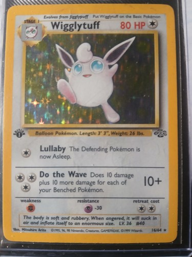 Pokémon Wigglytuff 1st Edition Jungle Holo Rare Card 16/64 Stage 1 ...