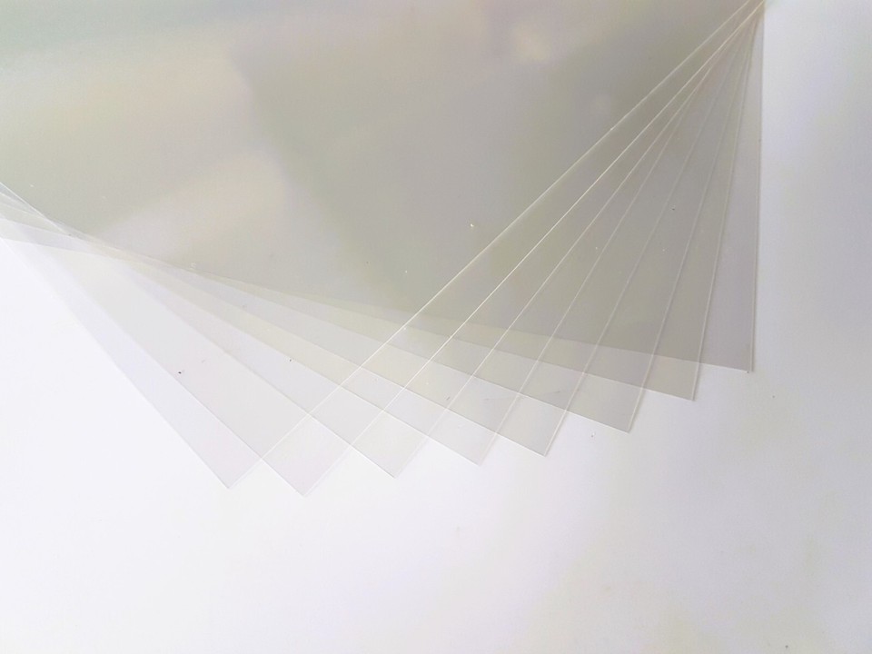 Acetate Plastic Sheet Thin Clear 0.1mm thick, A5 & A4 - Single, 5 or 10 ...