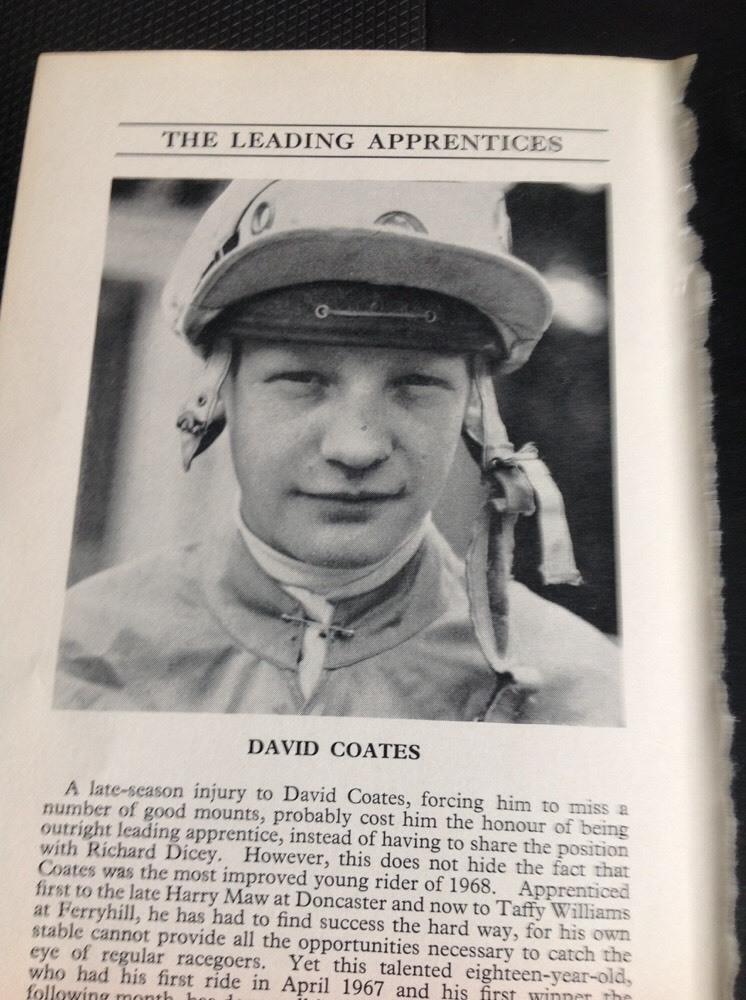 L1-3 Ephemera 1968 Advert Horse Racing Jockey David Coates | eBay UK