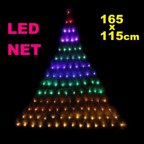 RAINBOW Net Wall Christmas Tree 105 LED Lights Garden Hedge Outdoor ...