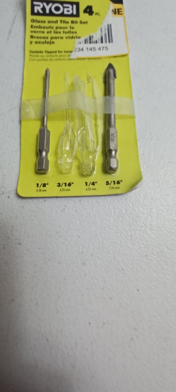 New Ryobi AR1650G 2-Piece Hex Shank Carbide Tipped Glass and Tile Bit ...