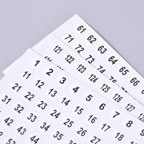 6mm White Round Number Dot Adhesive Stickers Marks Label Tags ...
