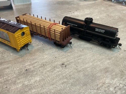 HO rolling stock lot, M & M, Weed Spraying Tank Car, Car w. Power Pole ...