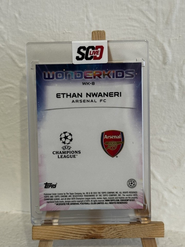 2024-25 Topps Chrome UCL Logofractor Ethan Nwaneri /10 Wonderkids ...