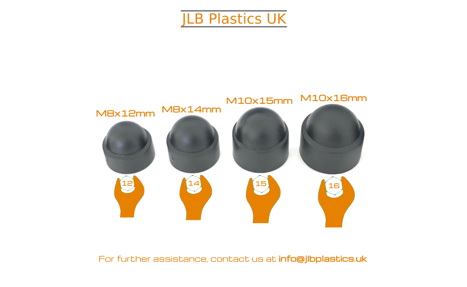 Non Standard Black Plastic Nut Protection Cap Covers 12mm 14mm 15mm ...