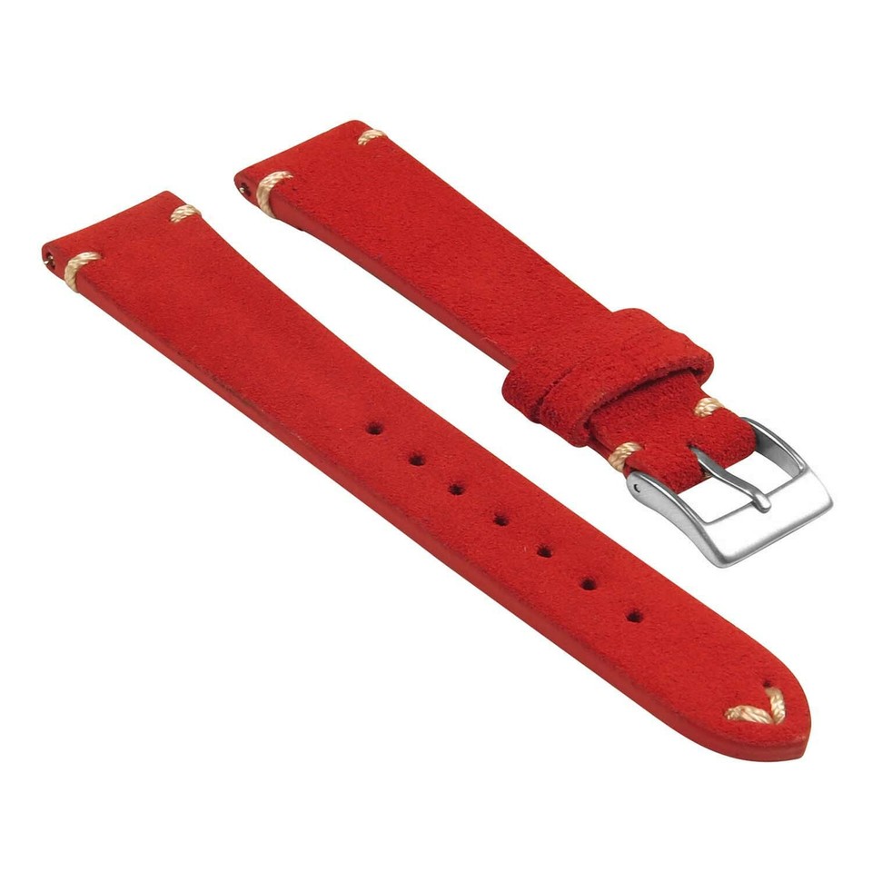 StrapsCo Suede Vintage Hand-Stitched Leather Watch Band Strap ...