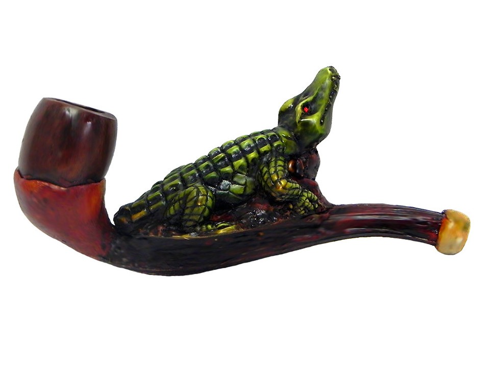 Alligator Handmade Tobacco Smoking Small Hand Pipe Swamp Reptile Gator ...