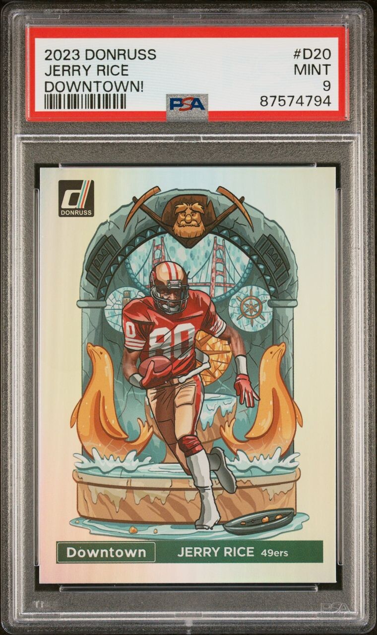 PSA 9 - 2023 DONRUSS #D-20 - JERRY RICE - DOWNTOWN - SAN FRANCISCO ...