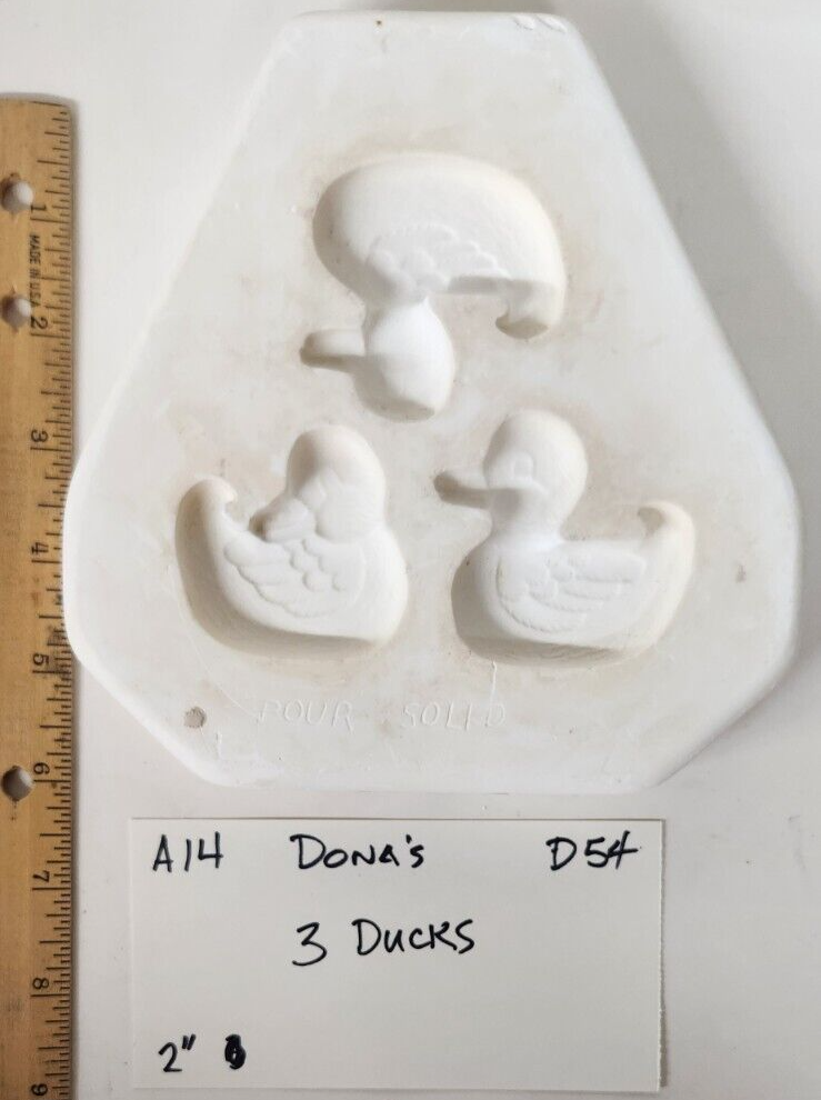Dona's molds ceramic 3 DUCKS Magnets ( pour solid) refigerator magnets ...