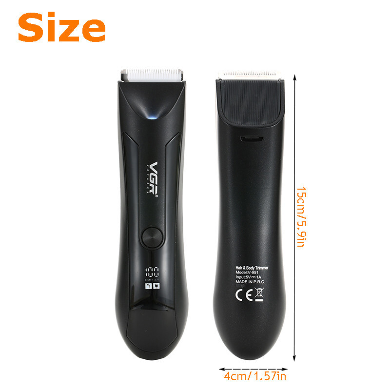 Men's Pubic Hair Trimmer Electric Groin & Body Hair Shaver for Balls ...