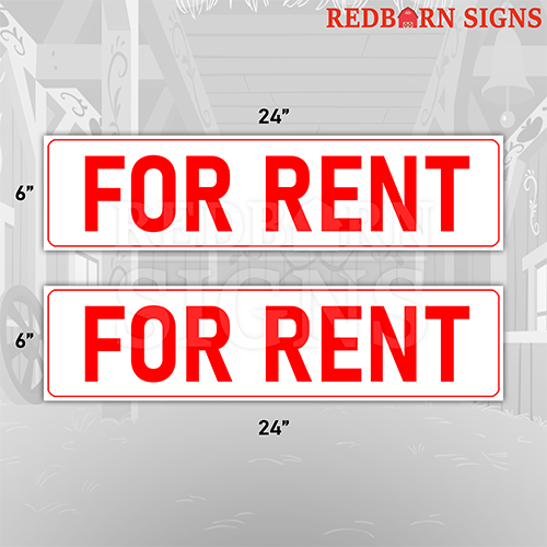 For Rent 6"x24" REAL ESTATE RIDER SIGNS Double Sided 2PK Visible and ...