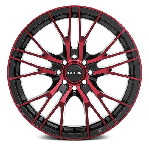 Custom Wheel Vertex 17x7.5 inch Offset 40 CB 66.6 Black w/ Machined Red ...