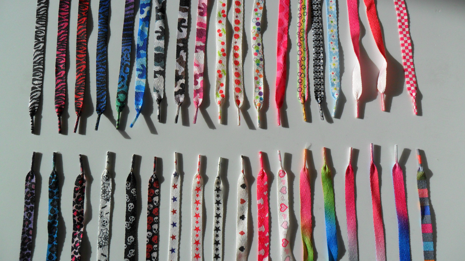 Colorful fancy shoe laces, flat shoes, flat colored stripes | eBay