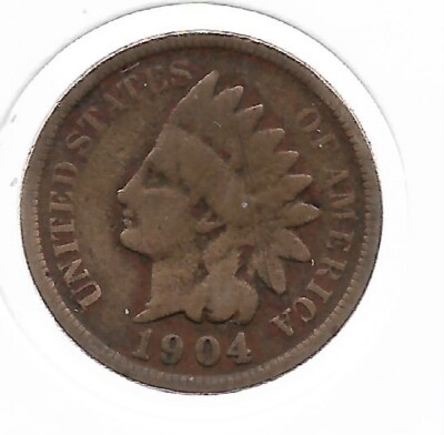 1904 Rare 100 Year Old Indian Head Penny Liberty Cent US Collection ...