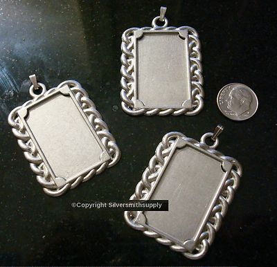 3 Photo picture frame pendants add photo for personalized photo jewelry ...