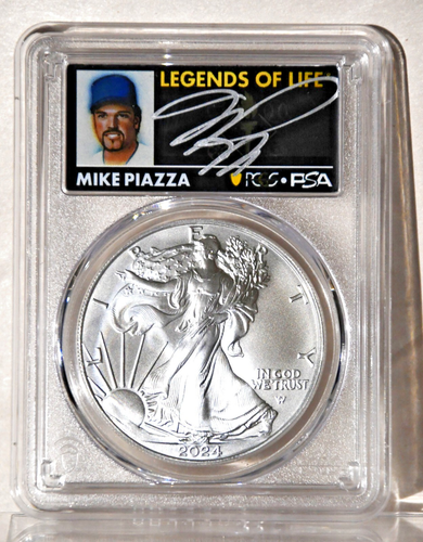 2024 $1 American Silver Eagle PCGS MS70 FDOI Legends of Life Mike ...