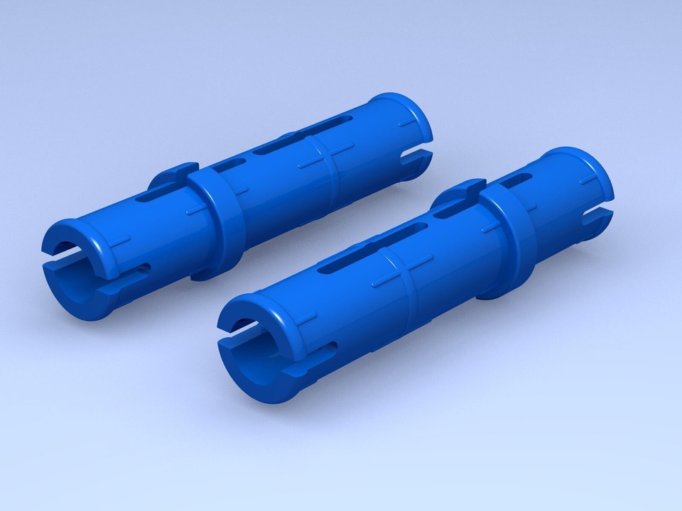 LEGO 100 x Blue Technic, Pin 3L with Friction Ridges 6558 NEW original ...