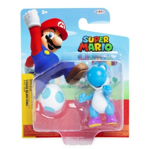 Super Mario Light Blue Yoshi with Egg 2.5" Figure New in Package | eBay