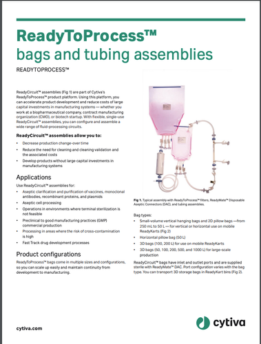 Cytiva RTP XL Bin 3D 500L Fortem Bag 3 Port with Aseptiquik 29374844 ...