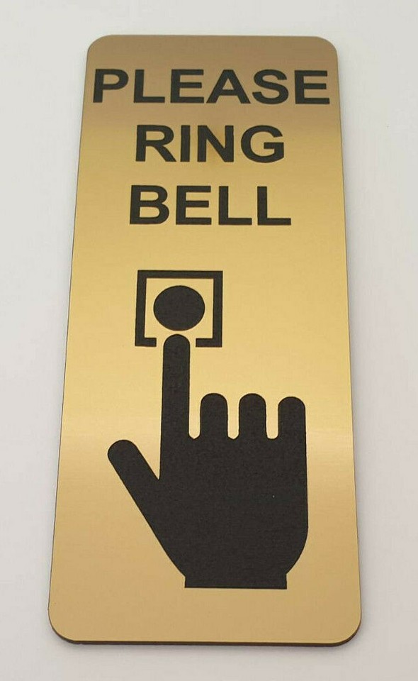 Please Ring Bell Sign Plaque Door Doorbell Buzzer Push Button Intercom ...