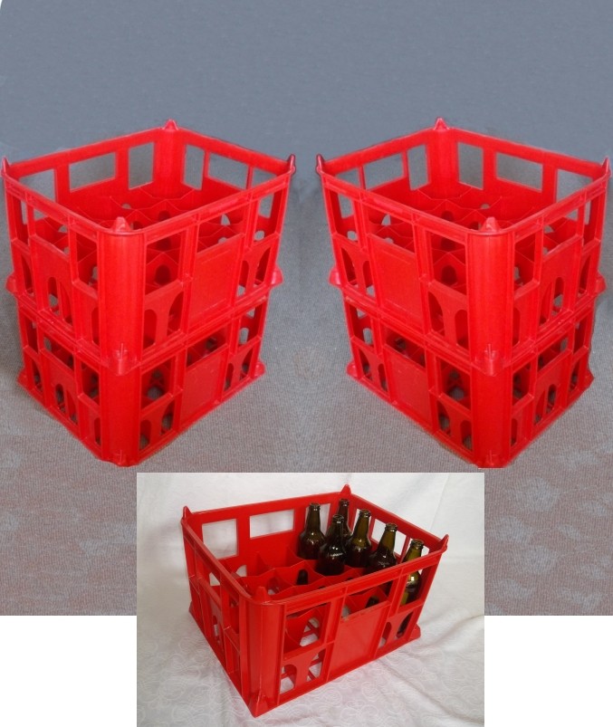 Milk Crate Dimensions Standard Plastic Beer/Milk Crates RED Hold 20 X