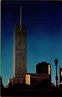 Exterior Twilight View of New Republic Bank Dallas Texas TX Postcard ...