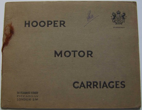 Hooper Motor Carriages Coachwork 1920s Original Prestige Brochure ...