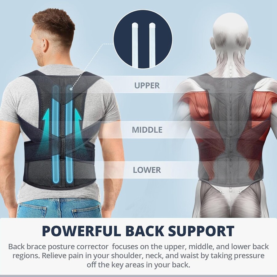 Back Brace Posture Corrector for Men and Women - Upper and Lower Back ...
