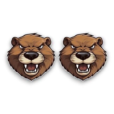 2x Small Angry Beaver Vinyl Sticker Decals For Car Laptop Scrapbook ...