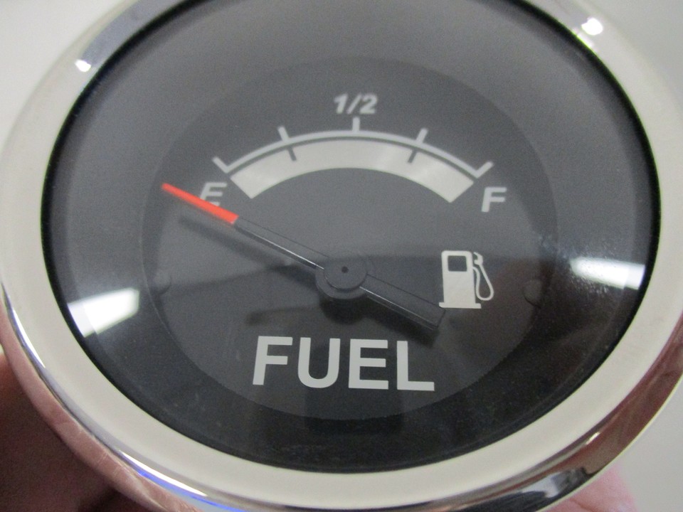 TELEFLEX FUEL GAUGE BLACK FACE & CHROME BEZEL 67021F MARINE BOAT | eBay