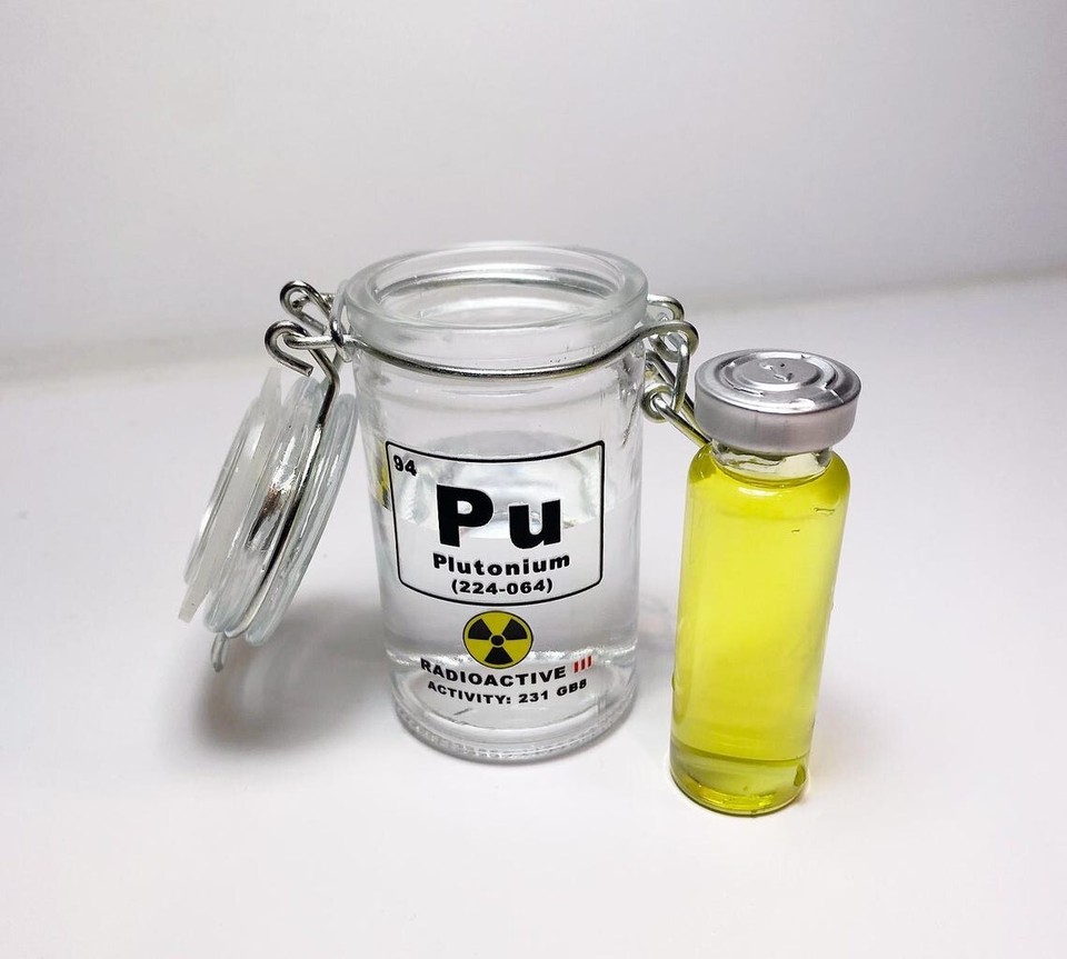 Plutonium Glass Jar with vial Radioactive Nuclear Back to the future | eBay