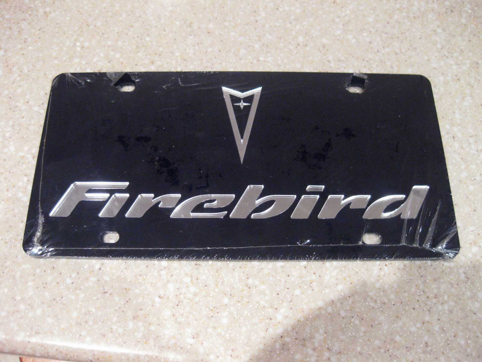 PONTIAC FIREBIRD LICENSE PLATE BLACK MIRROR ACRYLIC LASER CUT TAG 6 x12 ...