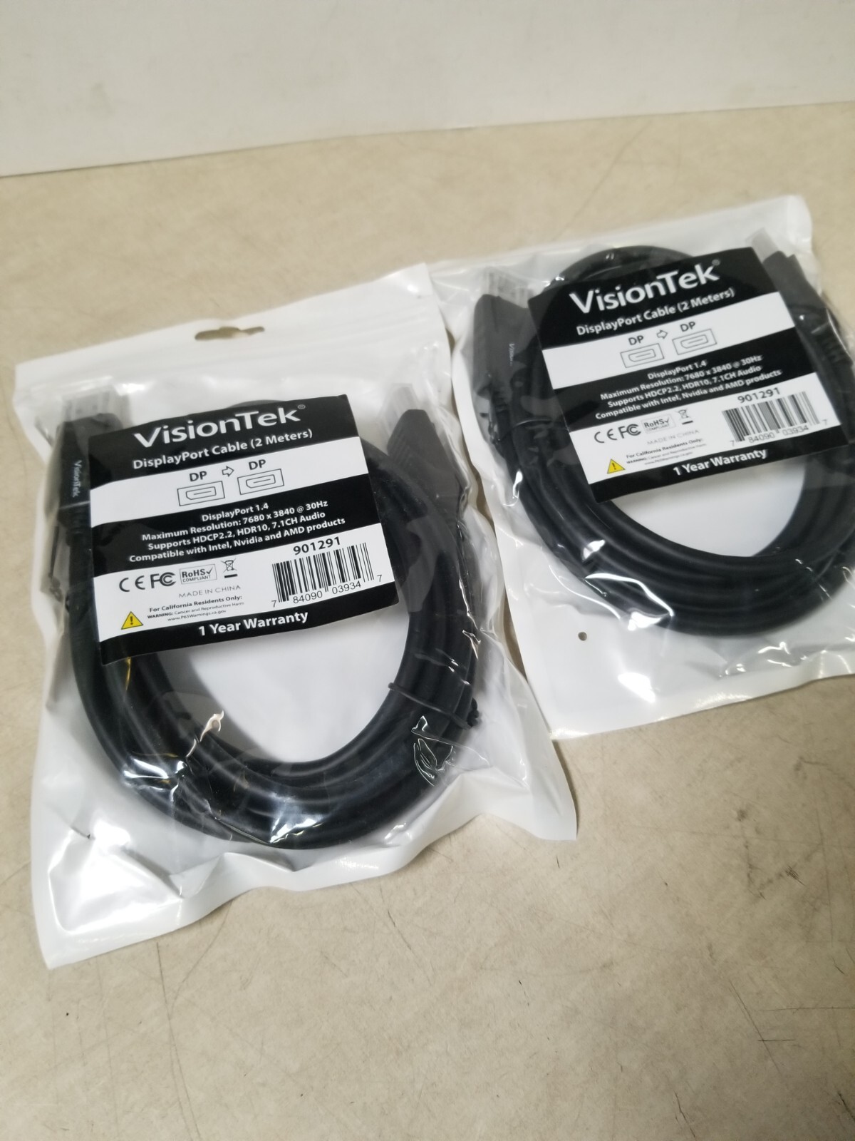 Lot Of 2 Visiontek VisionTek - DisplayPort Cable - 2 Meters 901291 | eBay