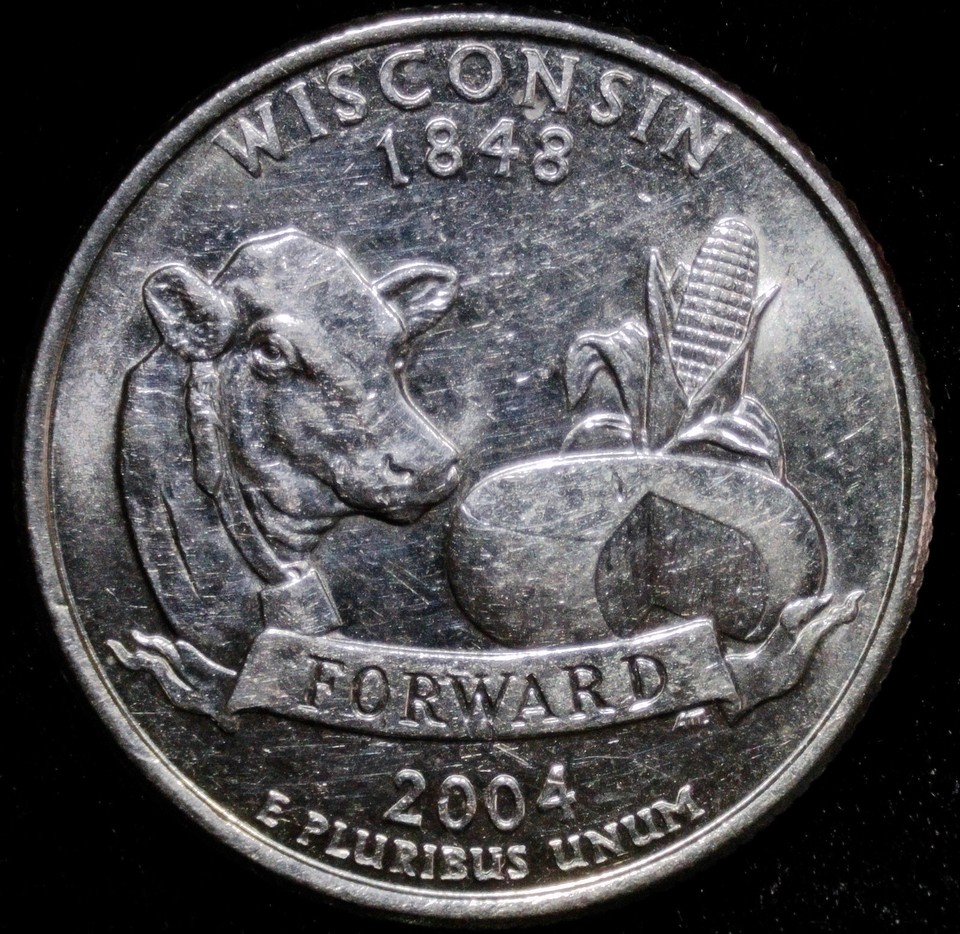 REDUCED! =US MINT ERROR 2004-D Washington Wisconsin State Quarter=Extra ...