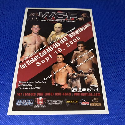 Rare WCF Mma Flyer Handbill Mini Poster September 19 2008 Wilmington Ma ...