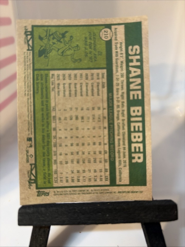 2026 Topps Heritage - Shane Bieber #210 Chrome Light Blue Sparkle ...
