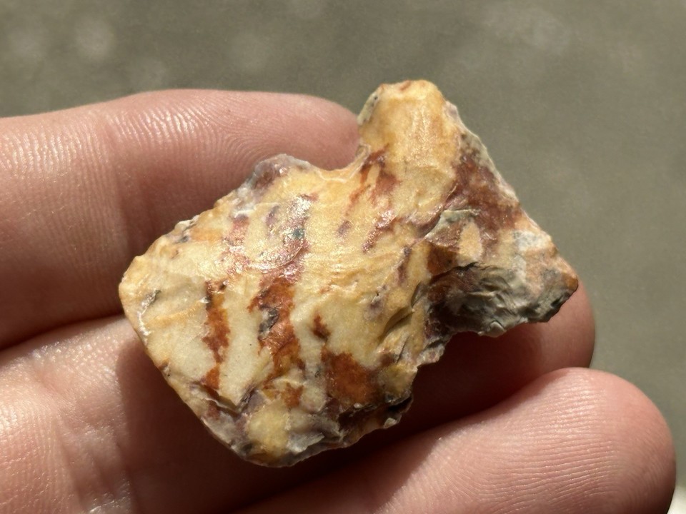 COLORFUL ARCHAIC SIDE NOTCH BLUNT HAFTED SCRAPER ~ MARION CO. ILLINOIS ...