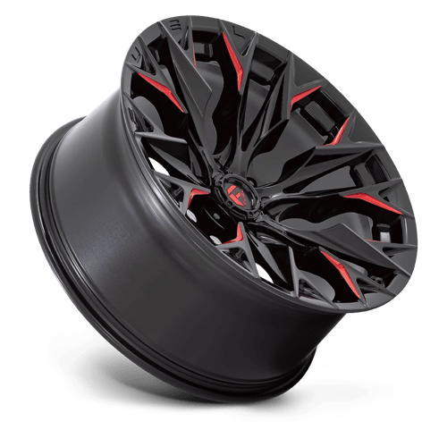 22X10 Fuel 1PC D823 FLAME 6X135 -18MM GLOSS BLACK MILLED WITH CANDY RED ...
